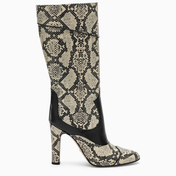 Gucci | Shoes | Gucci High Python Print Leather Boots | Poshmark